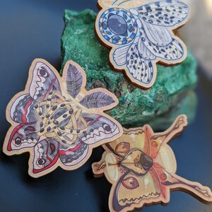 Biblically Accurate Moth Wooden Pin: Angelic Insect Art (38mm) - Etsy