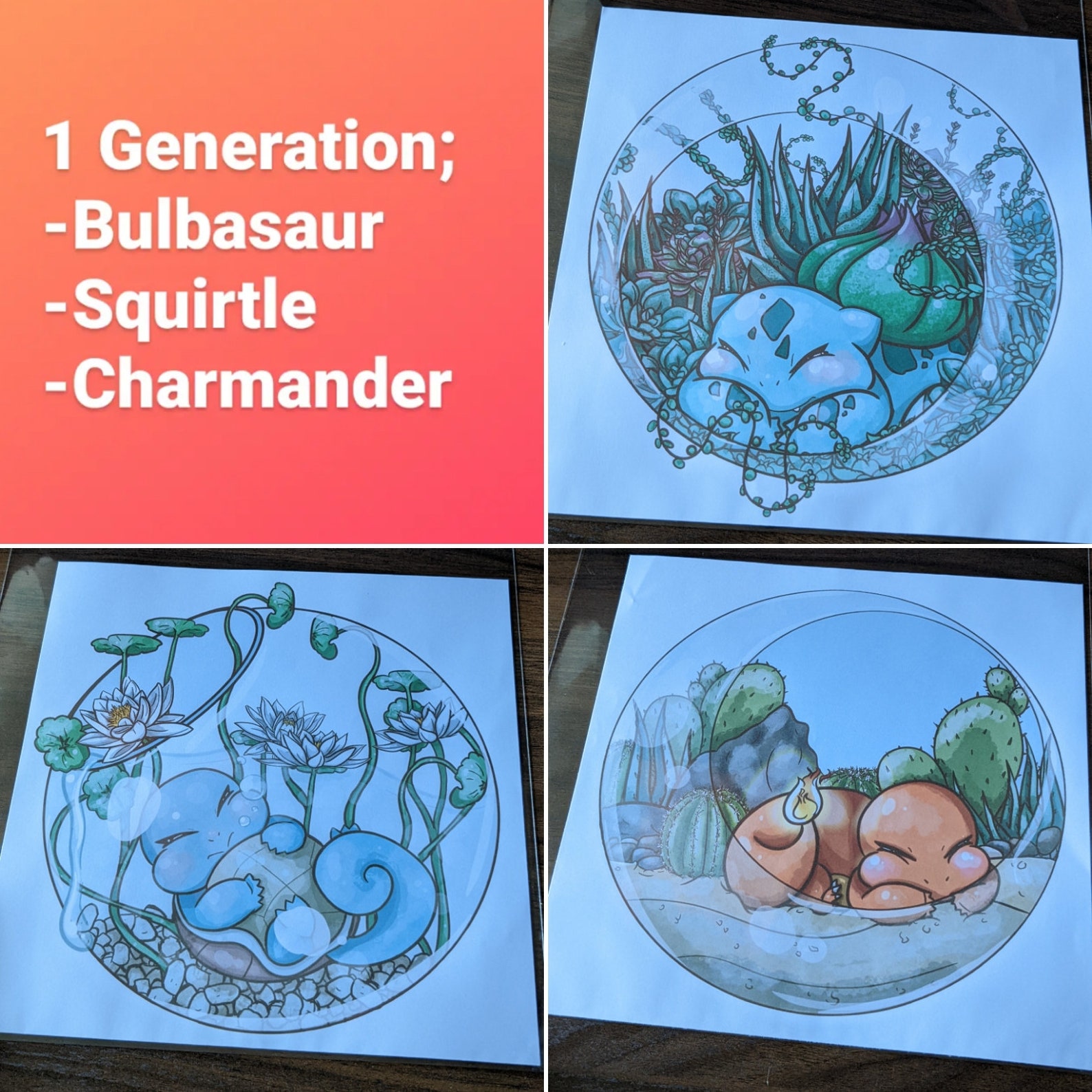 Pokemon Starter Terrariums Prints Bulbasaur Charmander - Etsy