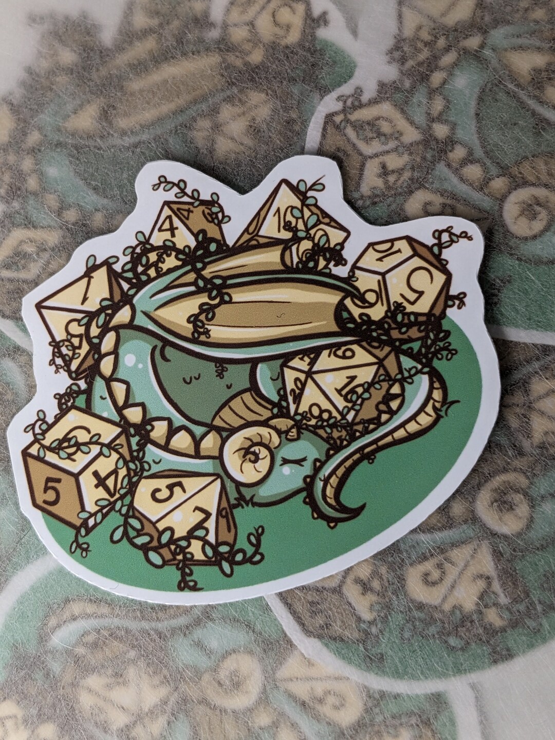 Dnd Sleepy Dragon Vinyl Sticker - Dungeons and Dragons - Dice - Sticker ...
