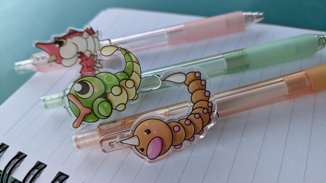 Bug Type Worm Acrylic Charm Pen: Black Ink Ballpoint - Etsy