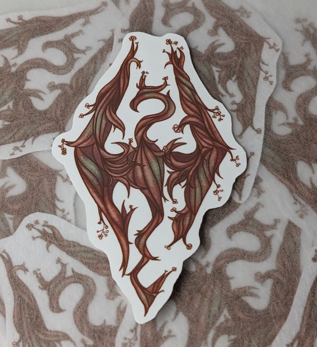 Dragon Born Vinyl Sticker - Floral - Twig - Skyrim - Video Game Sticker ...