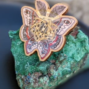 Biblically Accurate Moth Wooden Pin: Angelic Insect Art (38mm) - Etsy