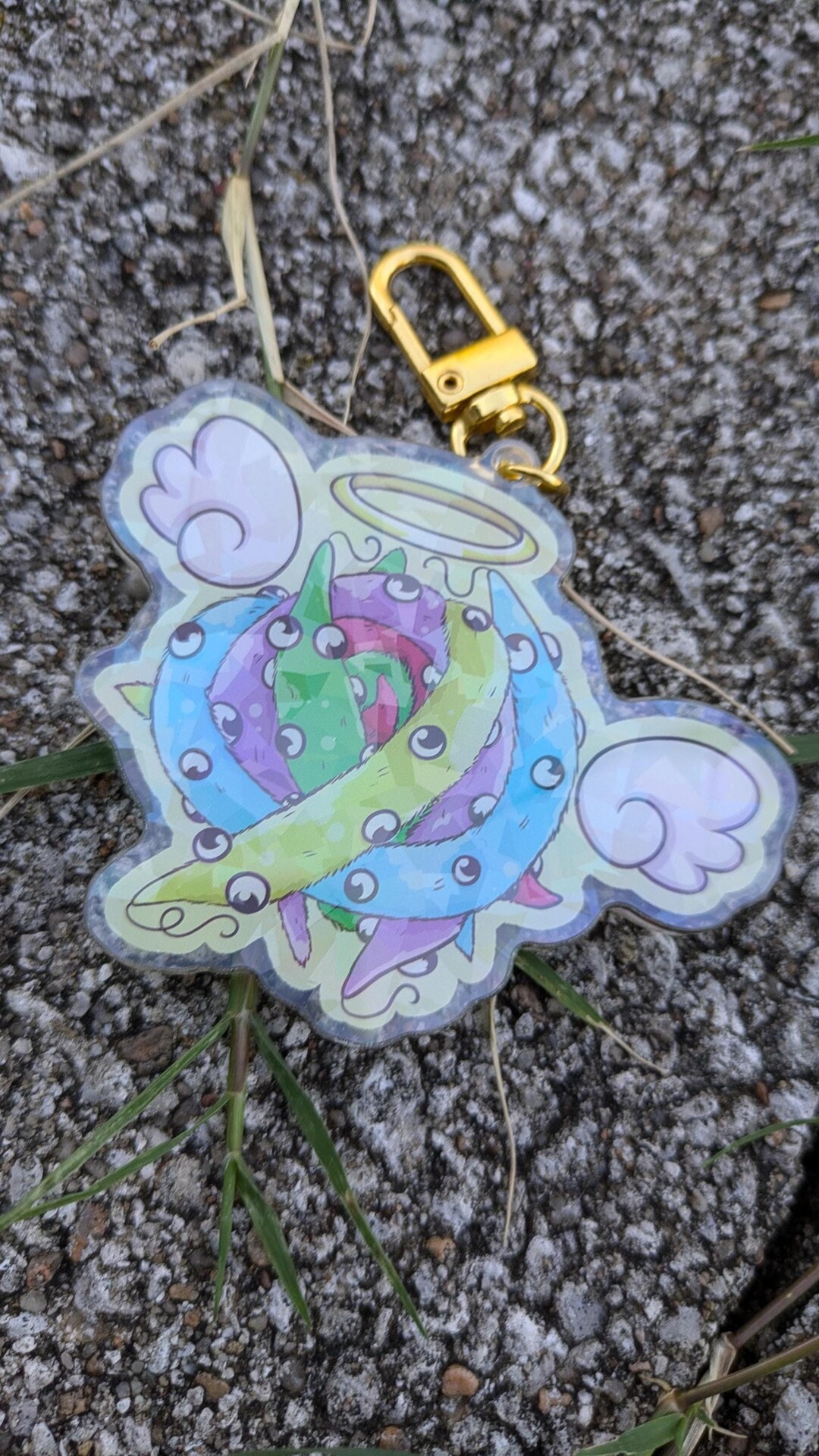 Biblically Accurate Angel Worms on a String Keychain - Holographic ...