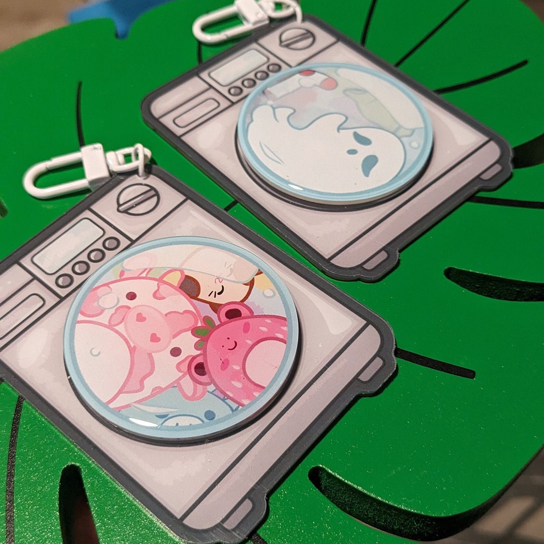 Spinning Washing Machine Acrylic Charm: Squishmallow or Ghost - Etsy