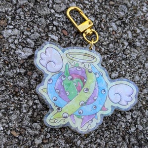 Biblically Accurate Angel Worms on a String Keychain - Holographic ...