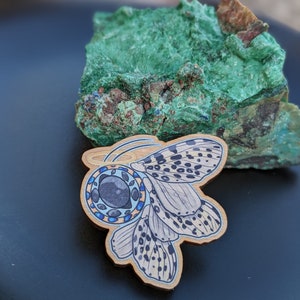 Biblically Accurate Moth Wooden Pin: Angelic Insect Art (38mm) - Etsy