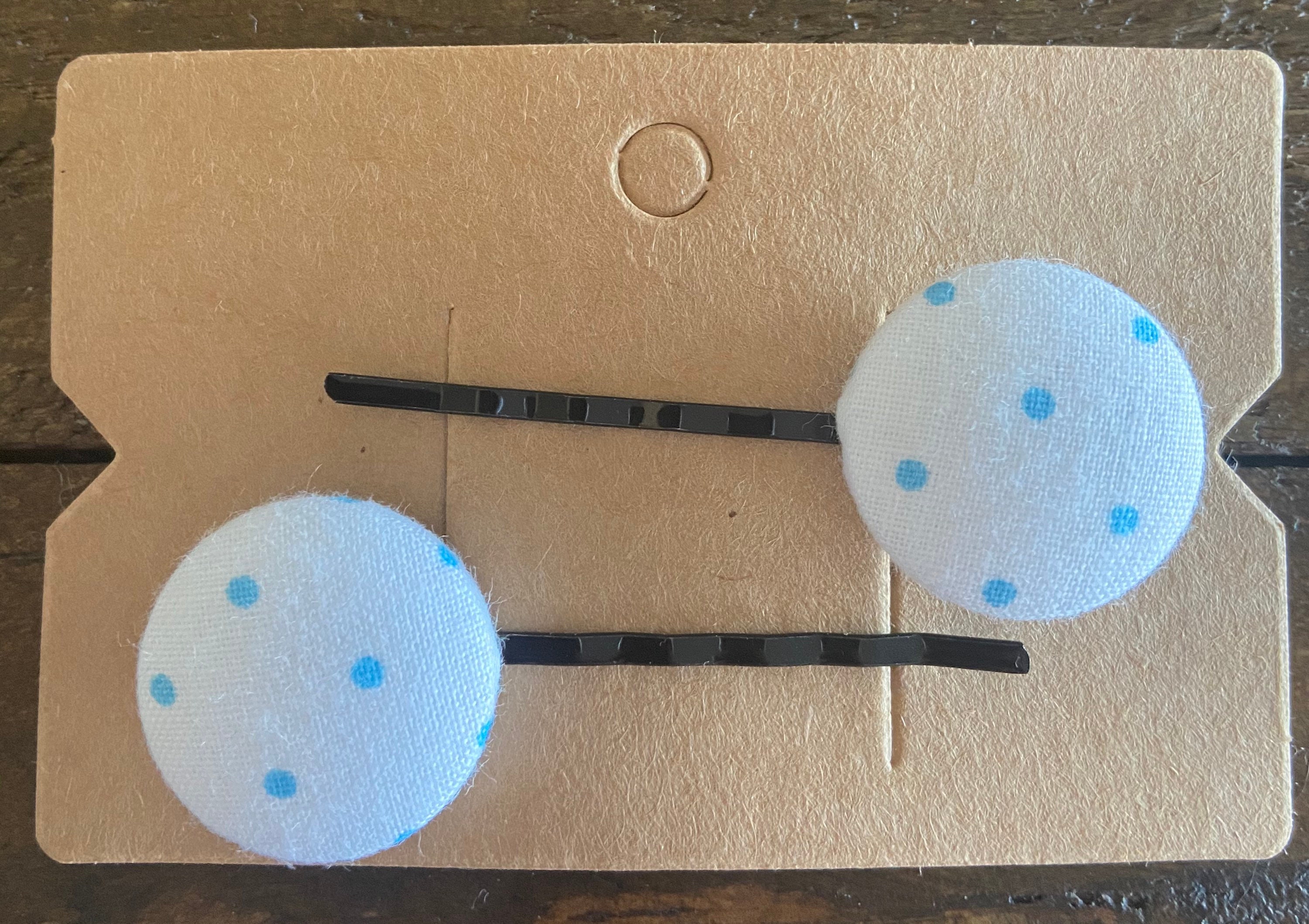 Fabric Button Hair Slides - Polka Dot Range - Hair Clips - Etsy