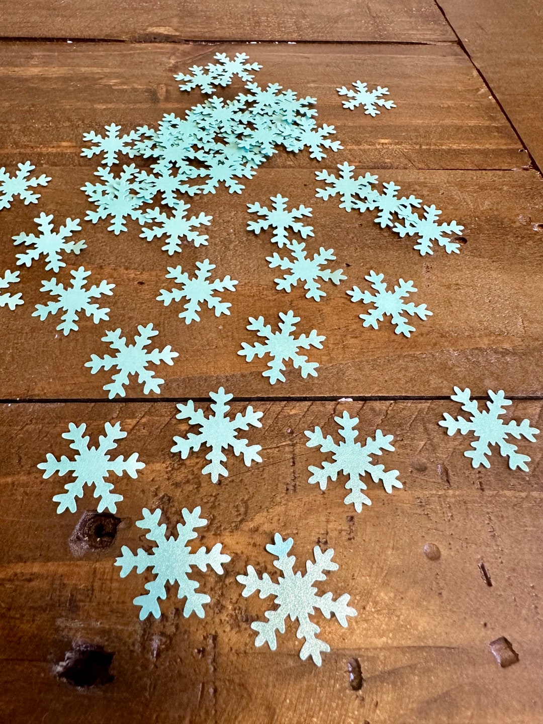 Shimmer Snowflake Scatters - Teal Aqua Cardstock - Christmas Table ...