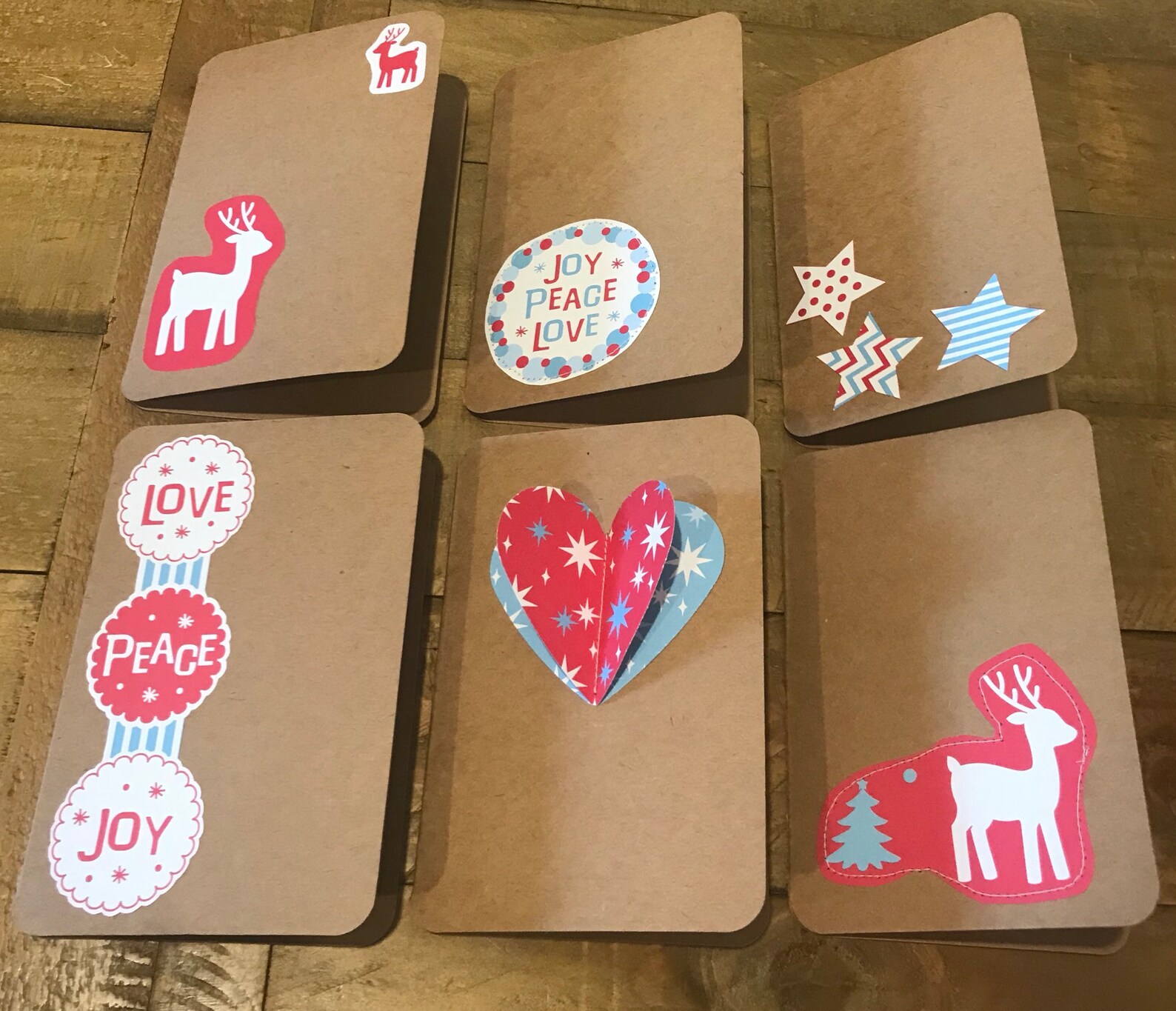 Christmas Cards - Kraft Brown - Pack of 6 With Envelopes - Etsy