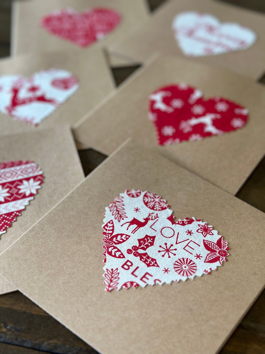 Christmas Cards Kraft Brown and Scandi Design 6 Pack - Etsy