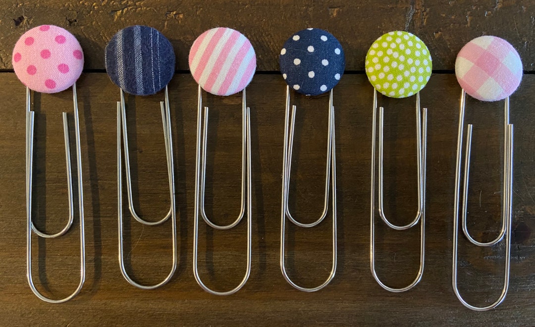 Fabric Button Bookmarks - Polka Dots and Stripes - Etsy