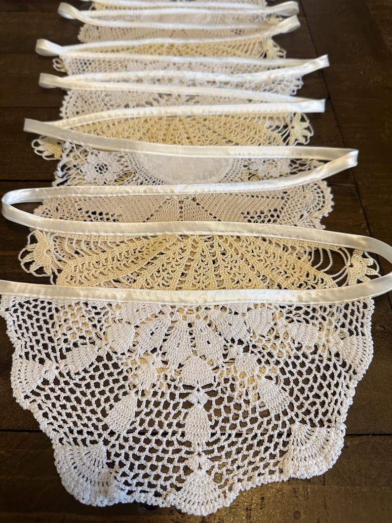 Vintage Doily Bunting - ‘A Little Ray of Sunshine’ - Wedding Home Party ...