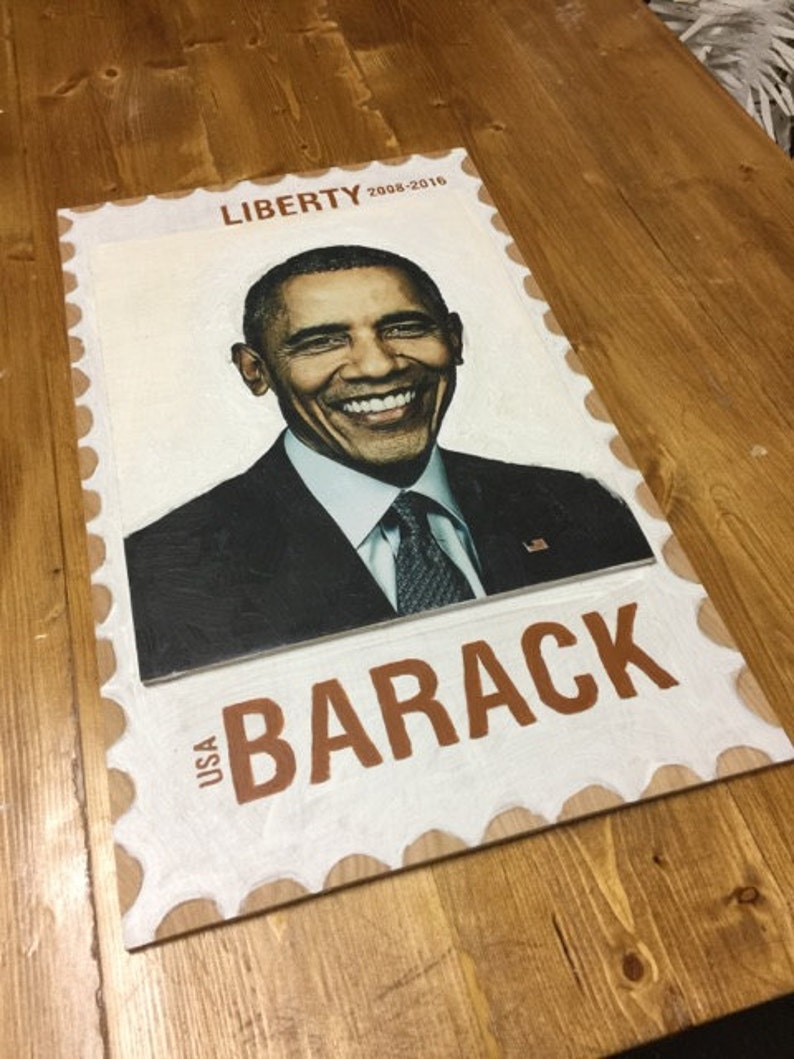 Obama Postage Stamp - Etsy