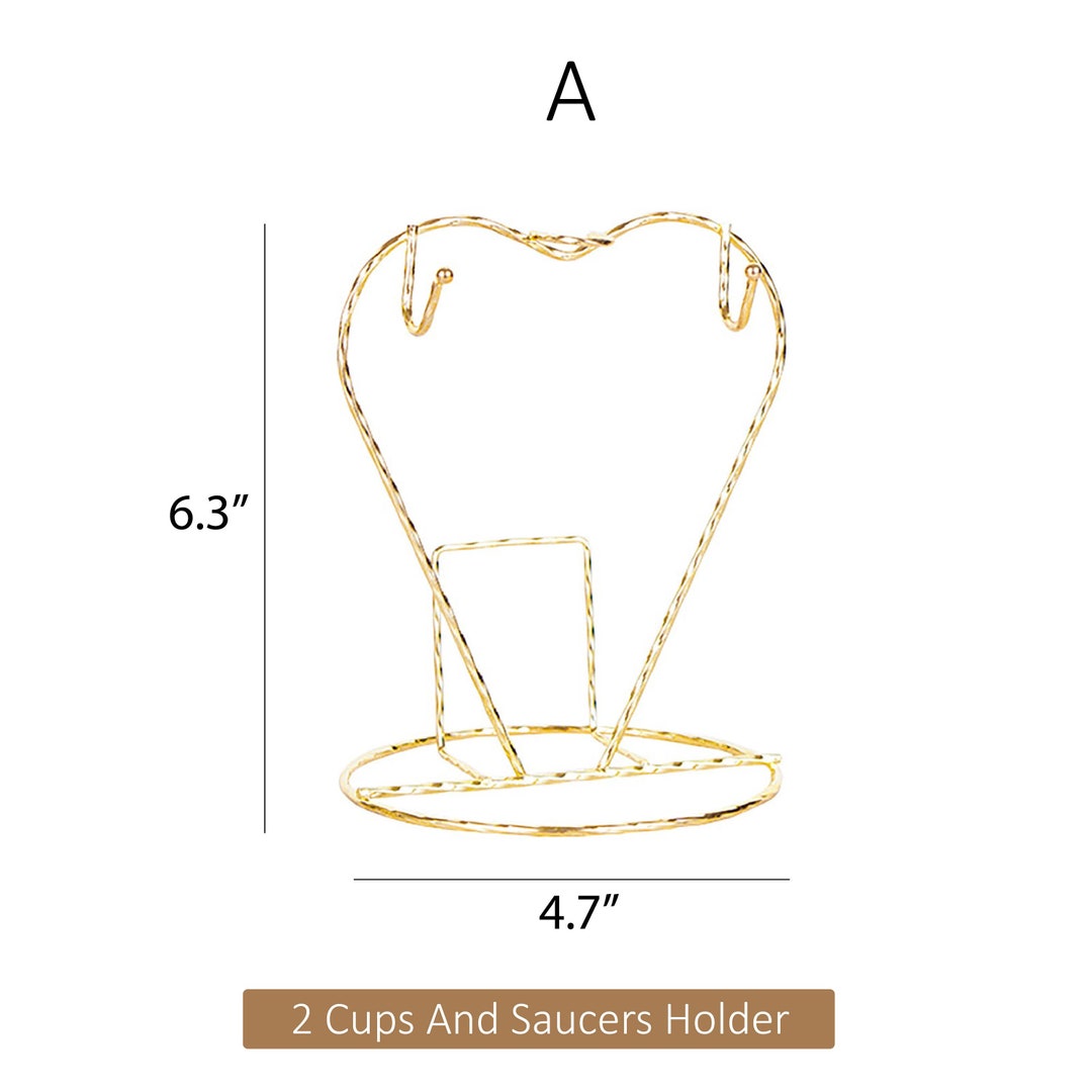 Metal Tea Cup Holder for 2-6 Cups and Saucers Love Shape - Etsy