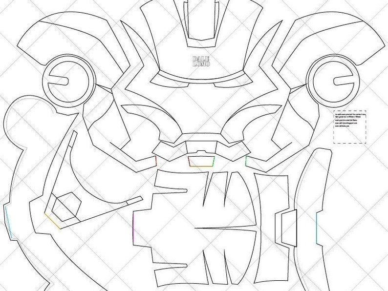 Buy Iron Man Mark 4 Helmet A4 Letter Size PDF Template Ready Online 