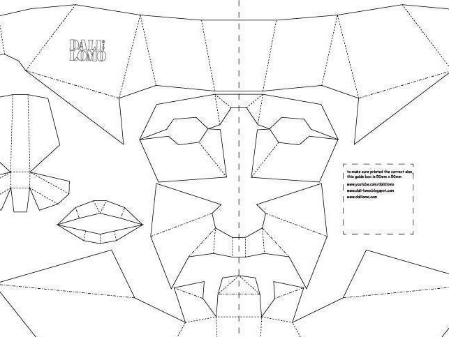 Low Poly Face Mask - A4 & Letter Size Ready to Print PDF Template - Etsy