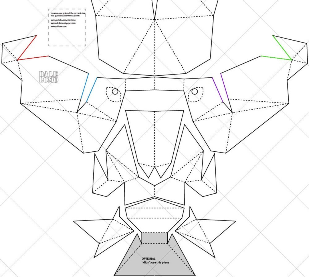 Low Poly Big Cat Mask - A4 & Letter Size Ready to Print PDF Template - Etsy