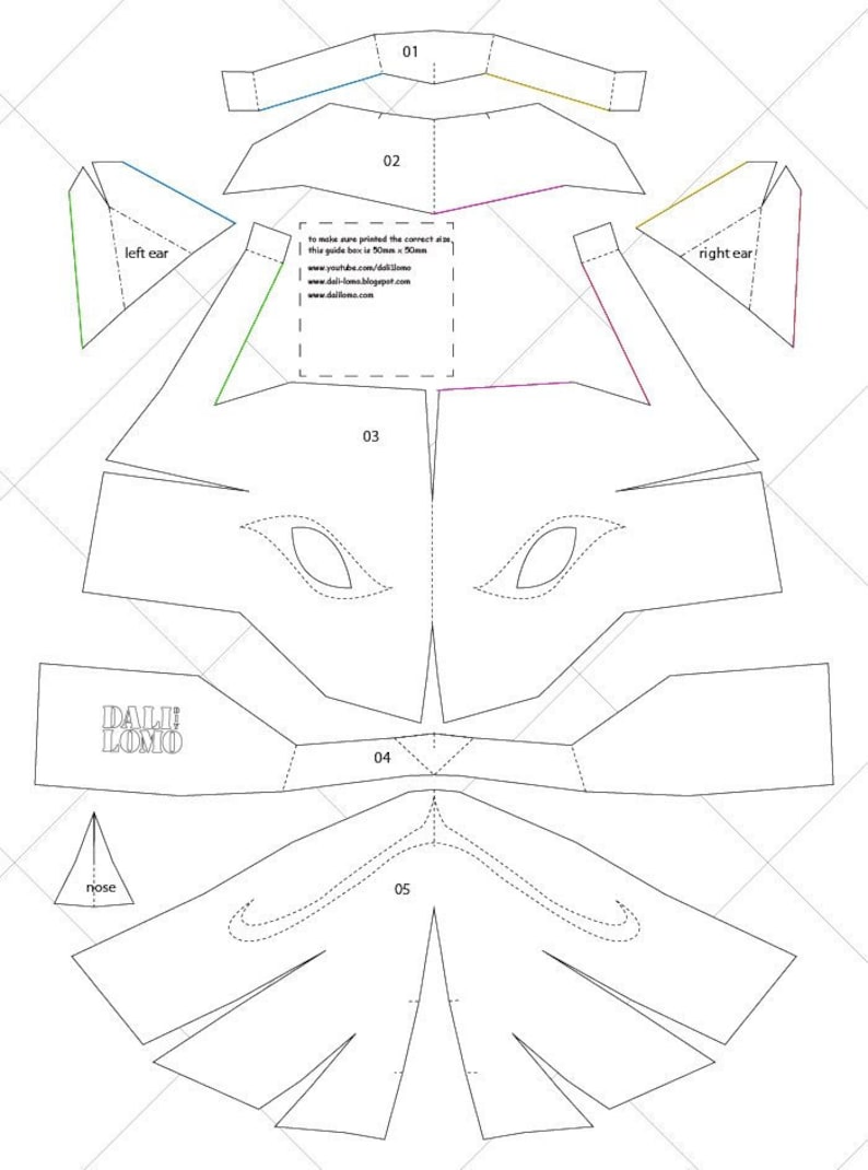 Japanese Dog Folk Mask A4 & Letter Size Ready to Print PDF | Etsy