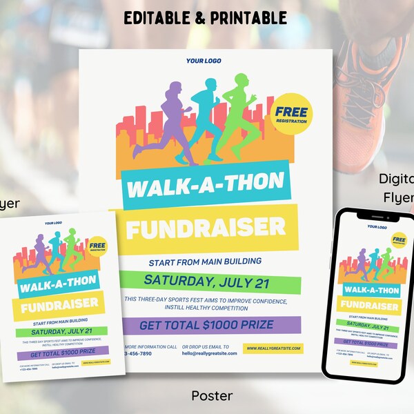 Walk a Thon Flyer - Etsy