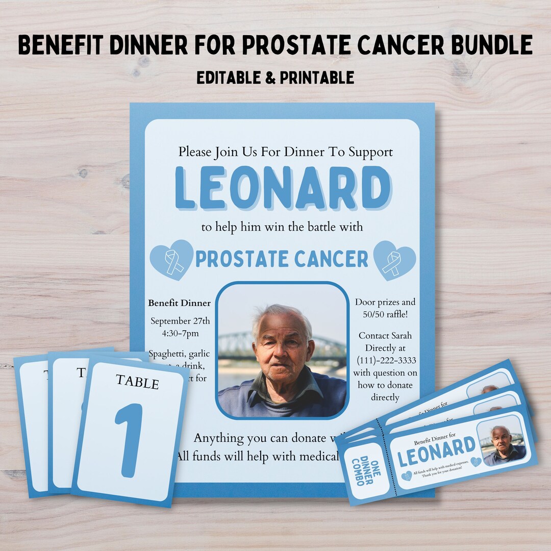 EDITABLE Benefit Dinner for Prostate Cancer Includes Flyer, Table ...