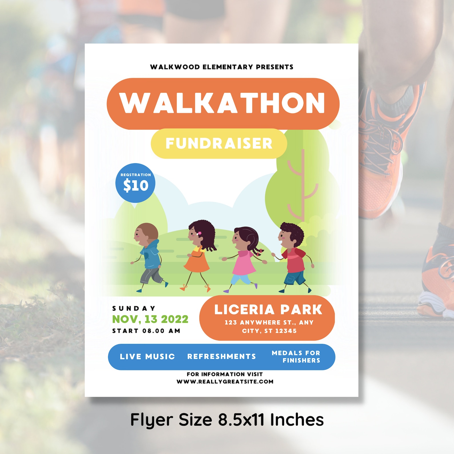 EDITABLE Walk-a-thon Fundraiser Template Bundle | Includes Poster ...