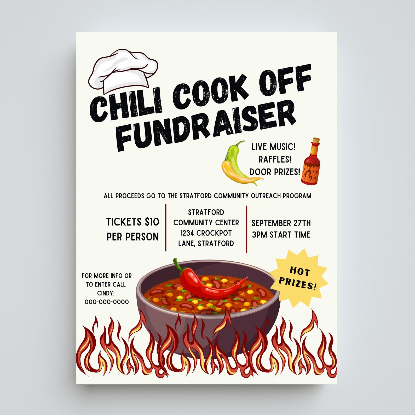 EDITABLE Chili Cook off Fundraiser Printables | Includes Flyer, Poster ...