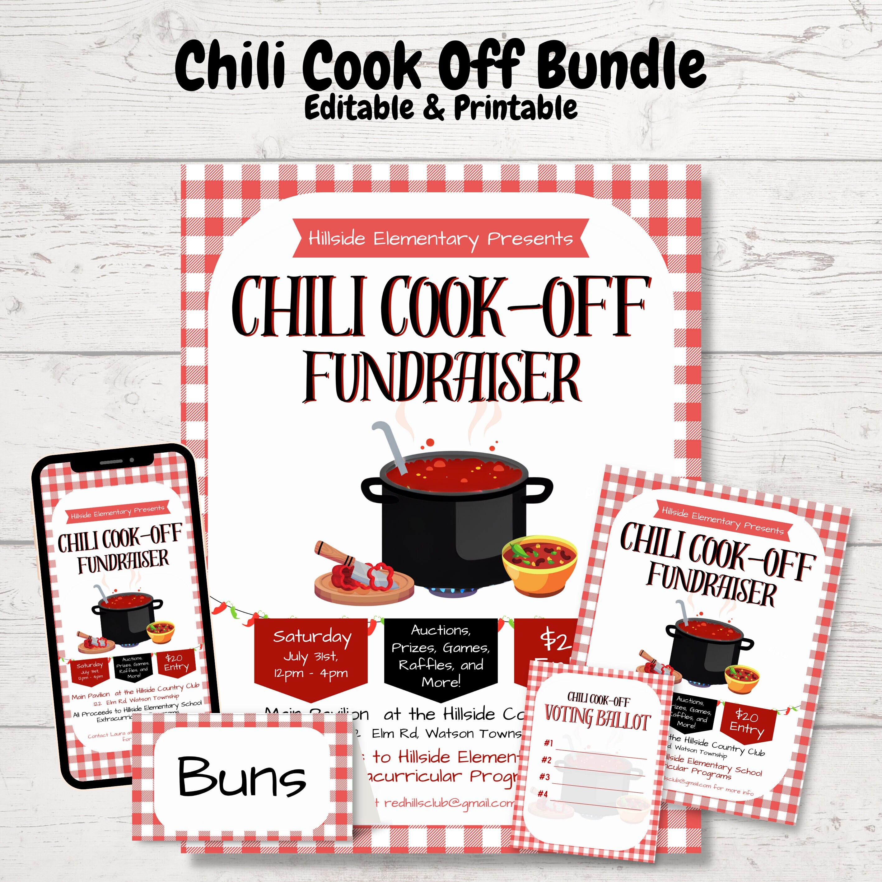 EDITABLE Chili Cook off Printables | Includes Flyer, Poster, Digital ...