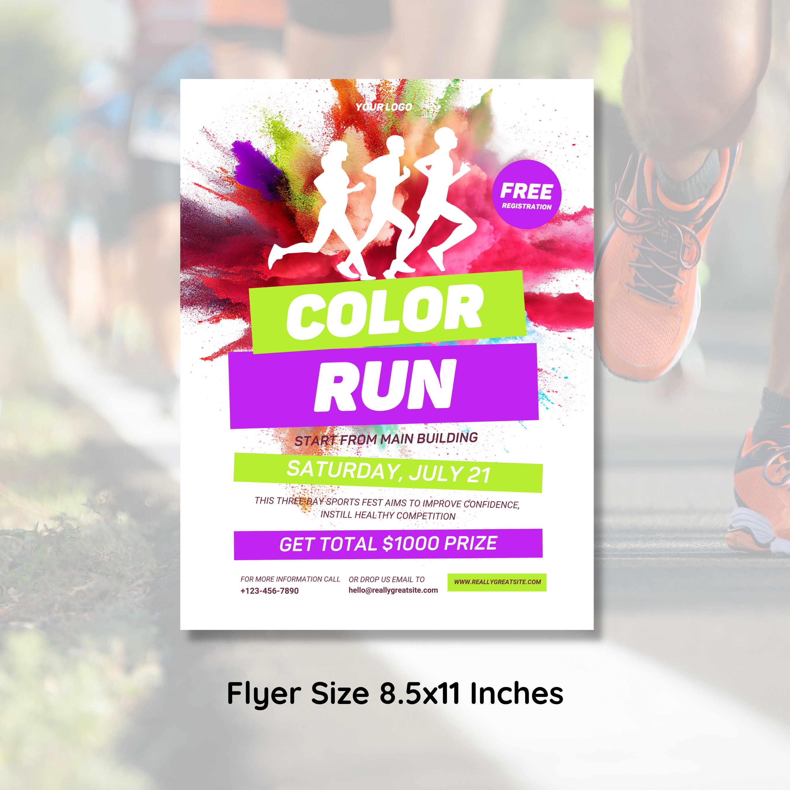 EDITABLE Color Run Bundle Poster, Flyer, Digital Flyer - Etsy