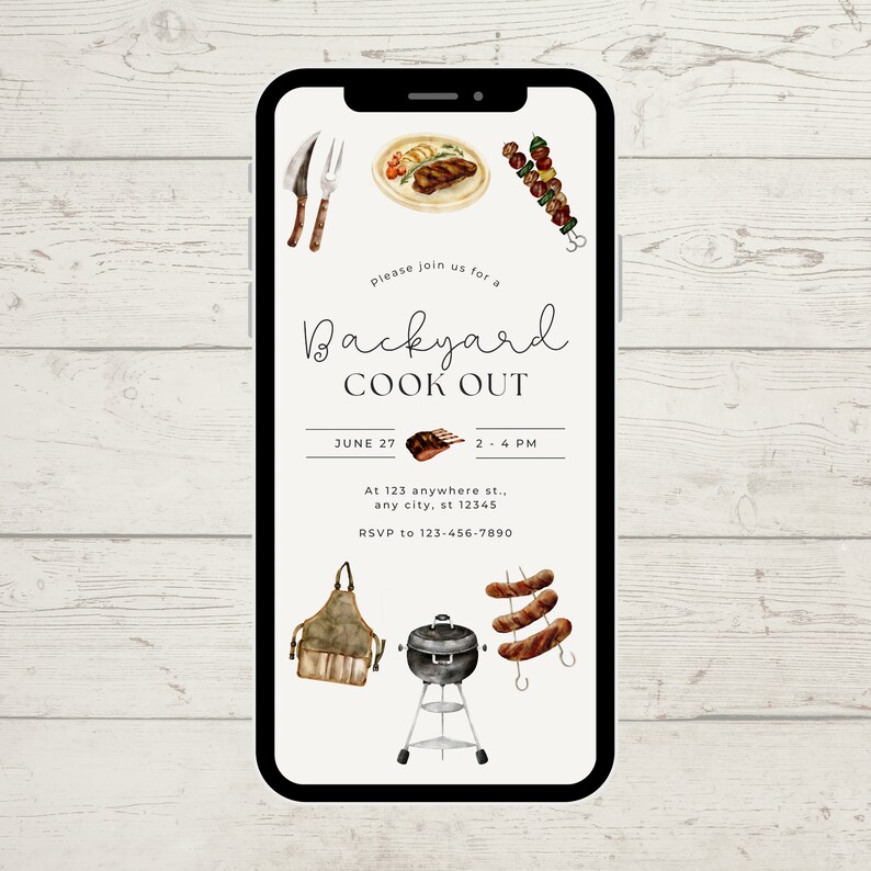 Backyard Cookout Invitation Bundle | Invitation, Digital Invitation ...