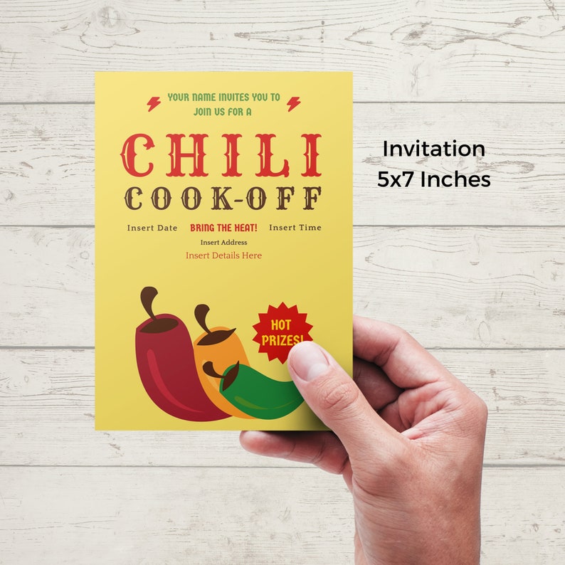 EDITABLE Chili Cook off Printables Includes Flyer Poster - Etsy Canada