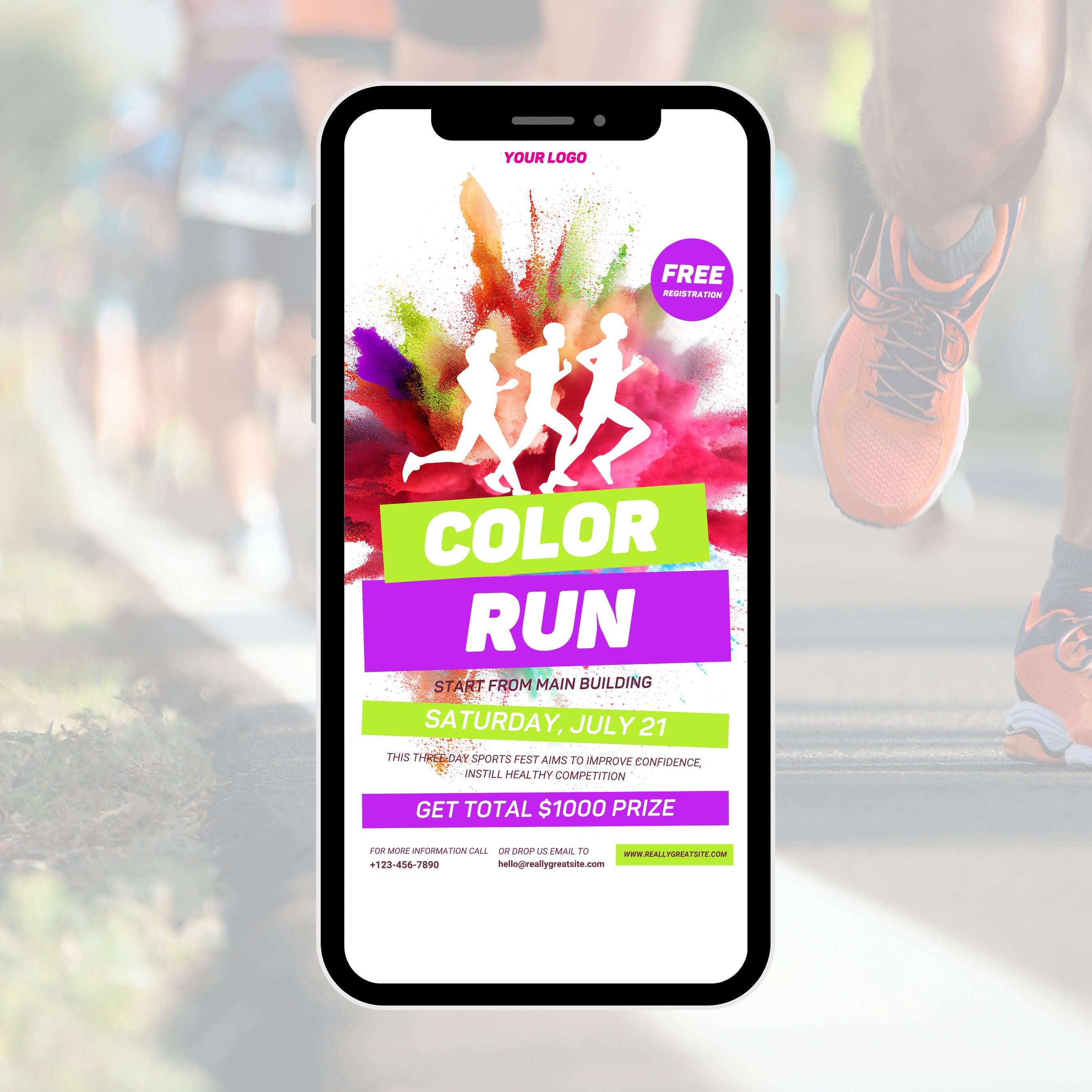 EDITABLE Color Run Bundle Poster, Flyer, Digital Flyer - Etsy