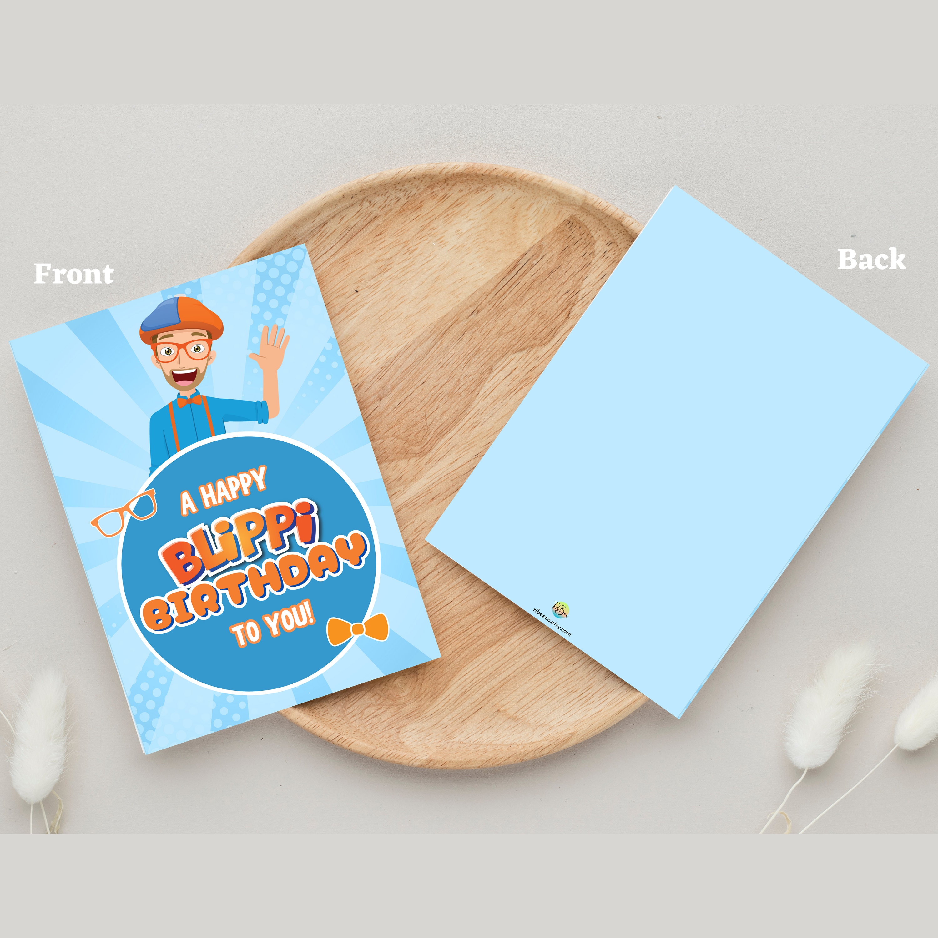 EDITABLE Happy Birthday Card Blippi Themed Birthday Greeting Card ...