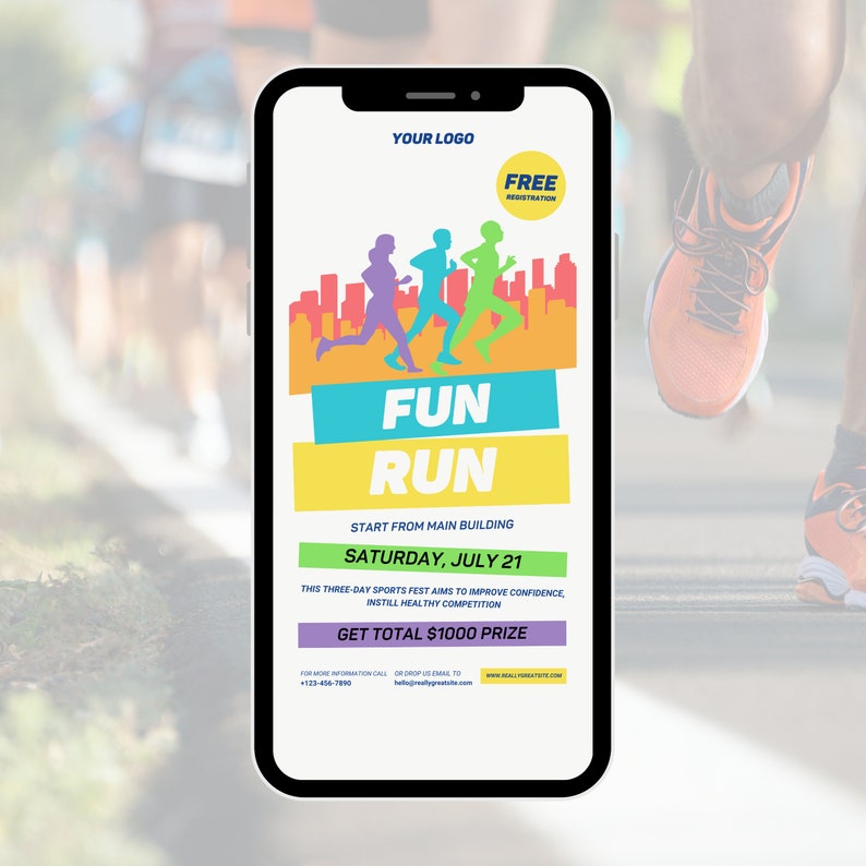EDITABLE Fun Run Bundle | Includes Flyer, Poster, and Digital Flyer ...