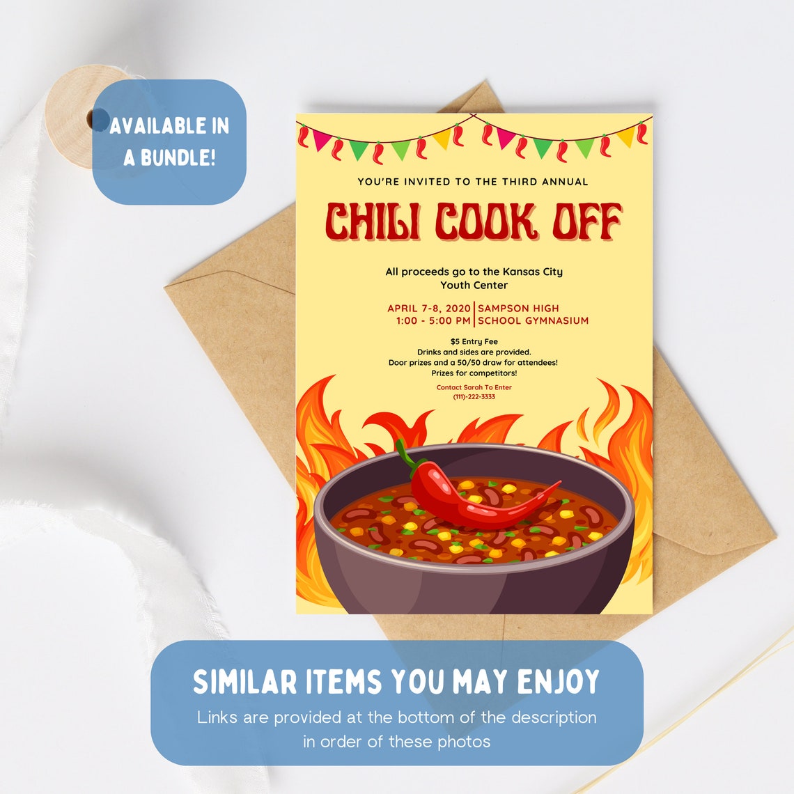 EDITABLE Chili Cook off Printables Includes Flyer Poster - Etsy Canada