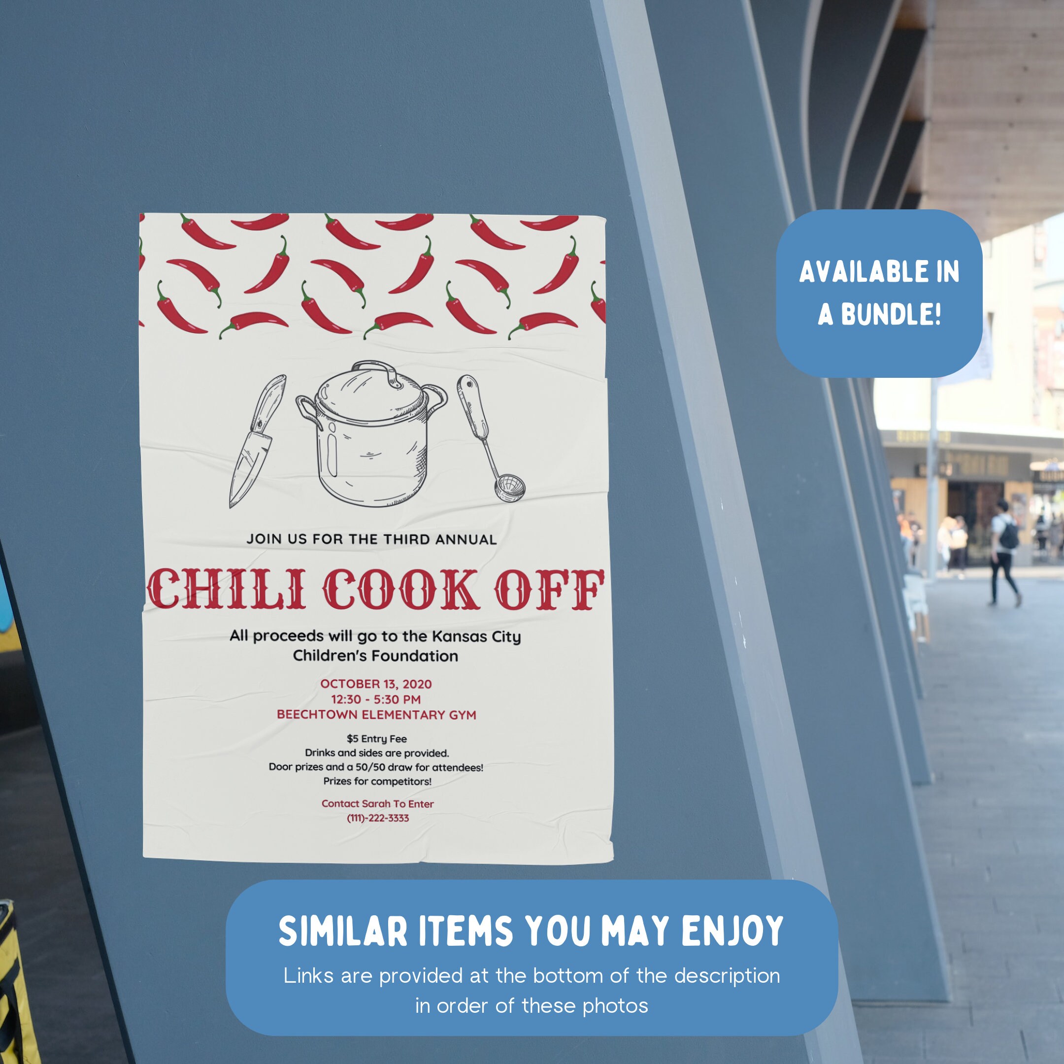 EDITABLE Chili Cook off Printables Includes Flyer Poster - Etsy Canada