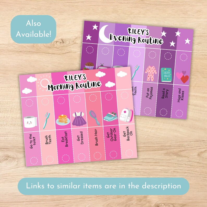 EDITABLE Morning and Evening Routine Charts for Kids Printable Template ...