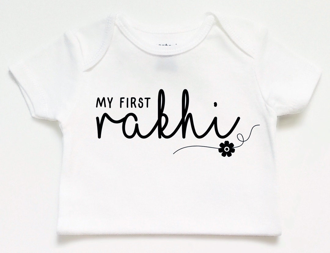 My First Rakhi Bodysuit T-shirt Tee, Baby Clothes, Desi Indian Hindu ...
