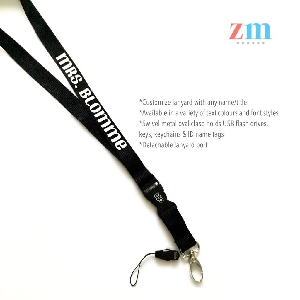 Personalized Lanyard Neck Strap, Key USB Flash Drive Name Tag Holder ...