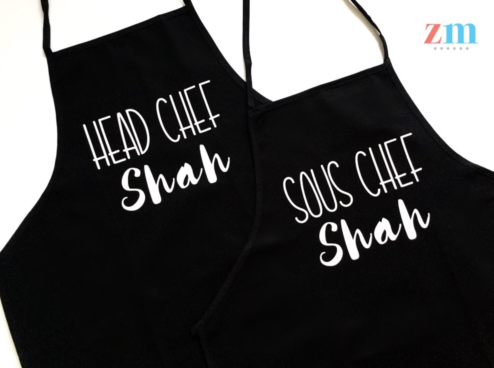 Head Chef Sous Chef Apron, Personalized, Custom, His and Hers, Adult ...