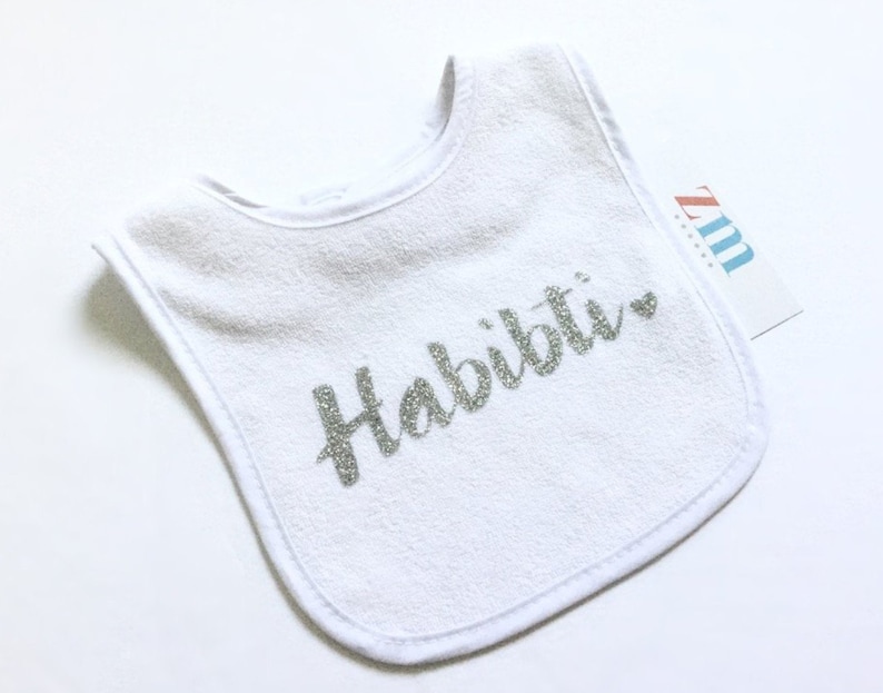 Habibi Habibti Baby Bib, Heart, Islamic, Muslim, Cute Baby Boy Girl ...