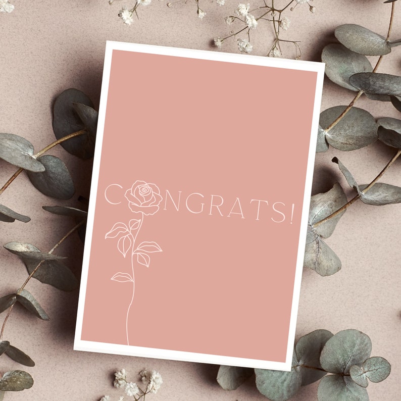 Set of 5 Printable Congratulations Cards / Instant Download / Card ...