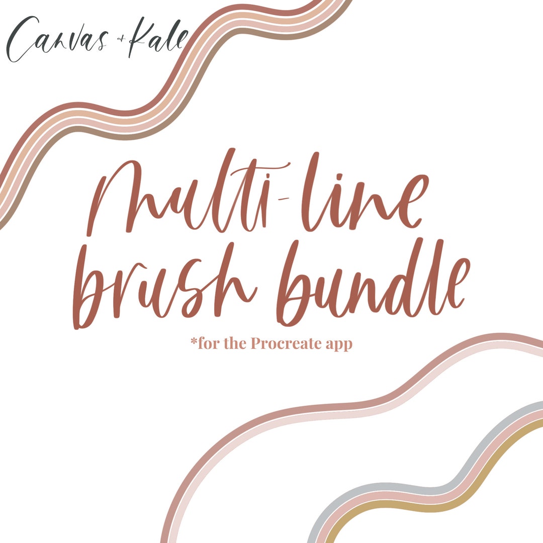 Multi-line iPad Lettering Procreate Brush Bundle - Etsy