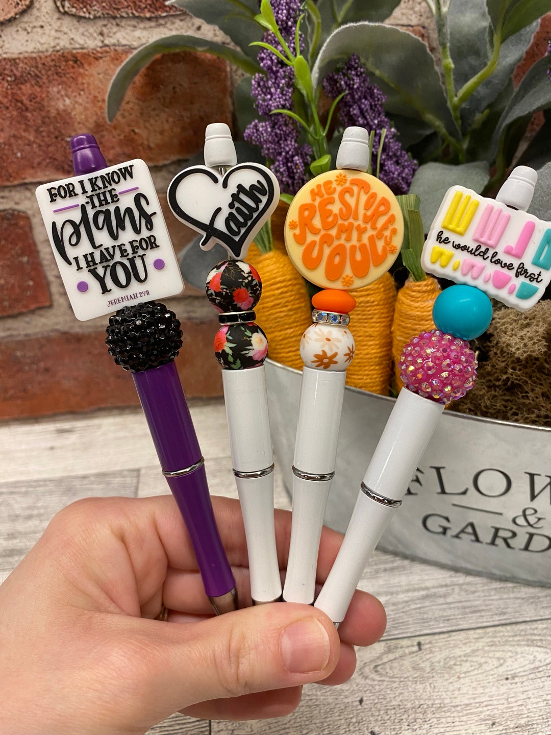 Christian Jesus Silicone Beaded Ink Pens God Religious Bead Ballpoint ...