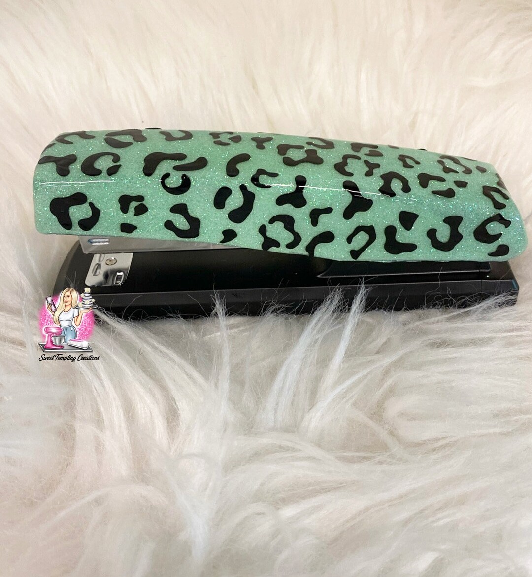 Leopard Cheetah Teacher Desk Stationary Stapler Glitter Uv - Etsy