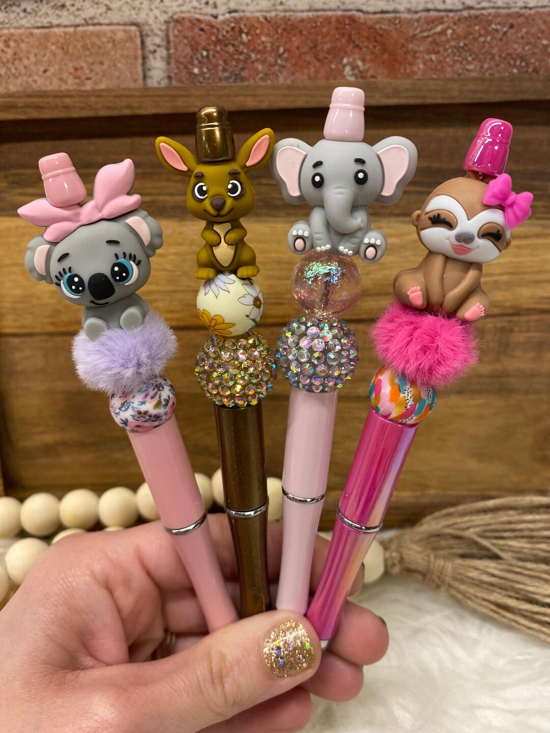 3D Zoo Animals Critters Pets Beaded Ballpoint Ink Pen Beadable Pens - Etsy
