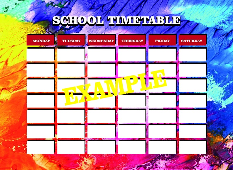 Printable Weekly Schedule Class and Room Schedule Homework Schedule ...