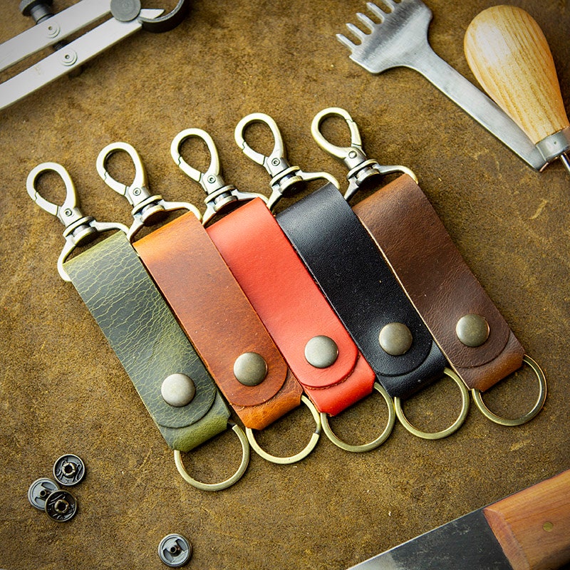 Leather Key Chain - Etsy