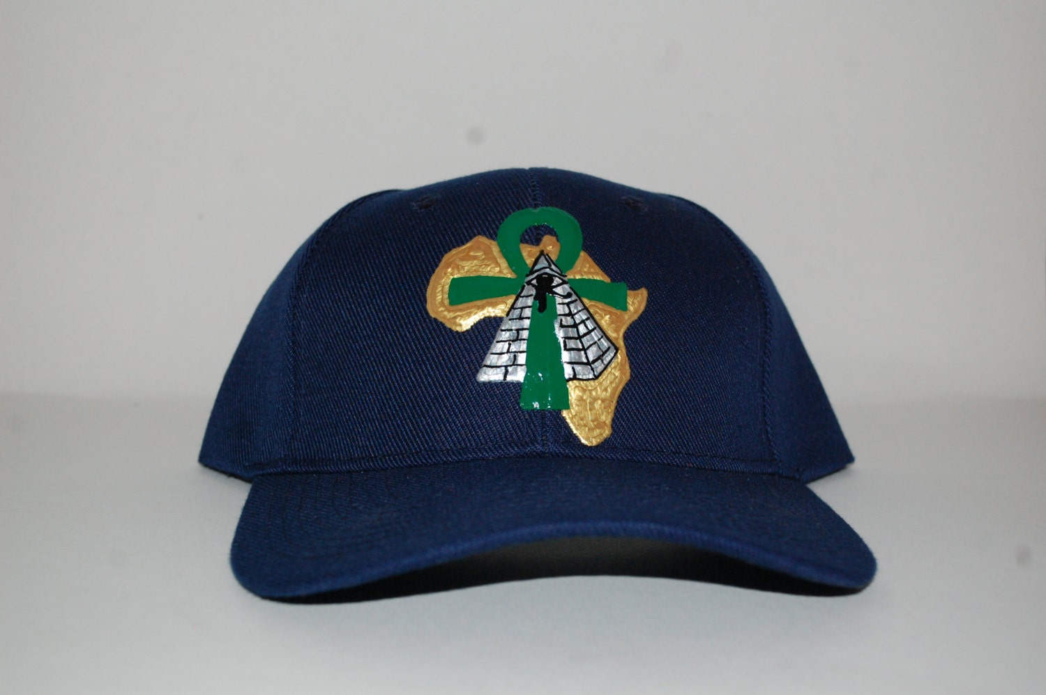 Symbols of Africa, Ankh, & Pyramid Hand-painted Caps - Etsy