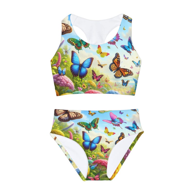 Girls Two Piece Swimsuit Featuring an AI Generated Graphic of ...