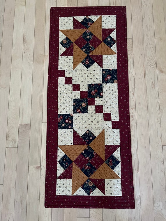 Prairie Star Quilted Table Runner 16x40 - Etsy